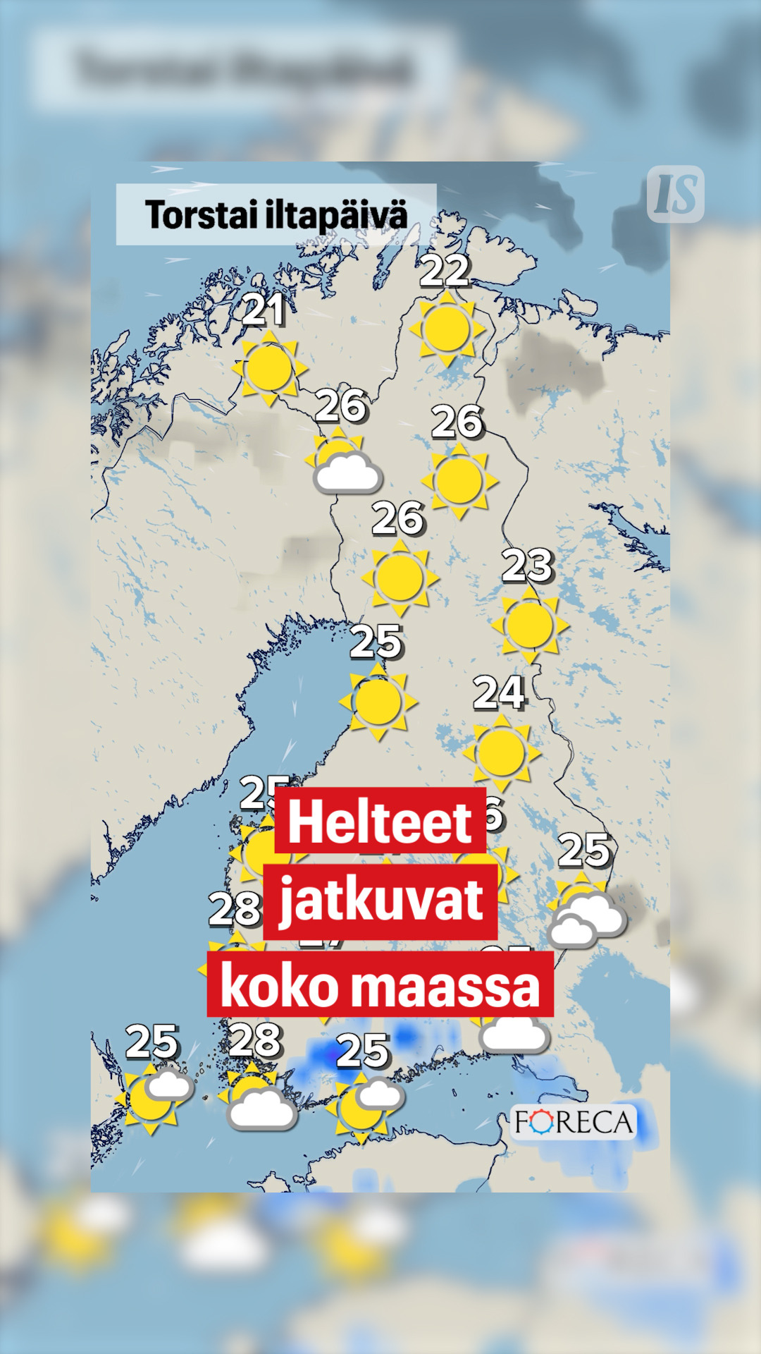 Helteet jatkuvat koko maassa - Ilta-Sanomat