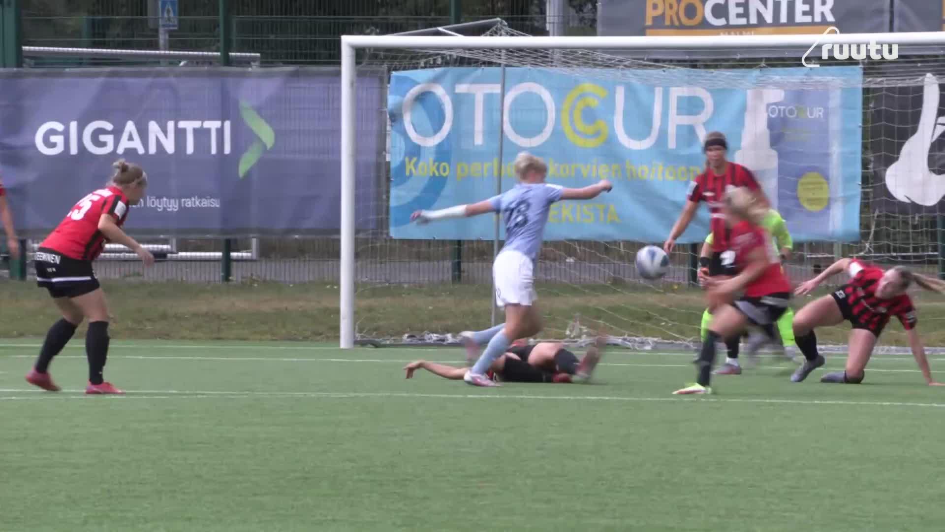 Olivia Ulenius tekee sen taas ja upottaa pallon yläkulmaan! | Ruutu